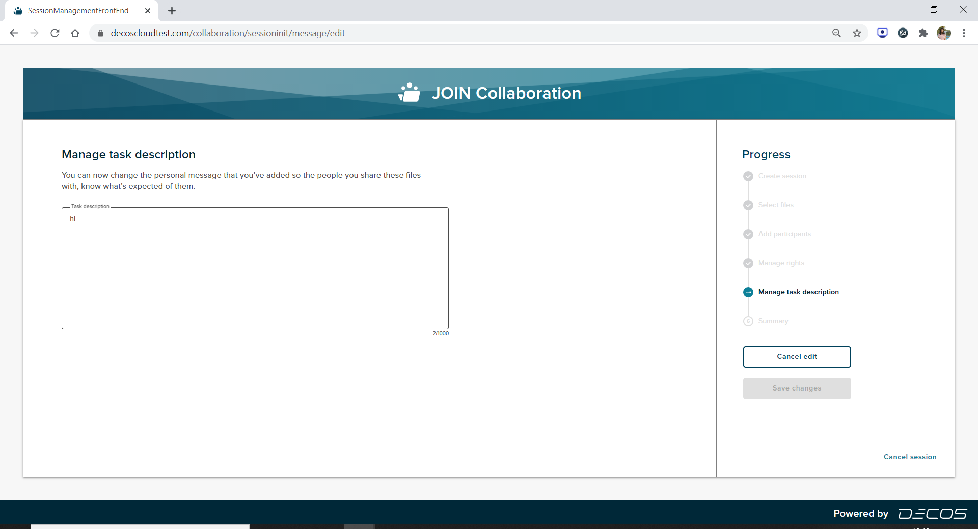 Manage Task Description Decos Knowledge Base