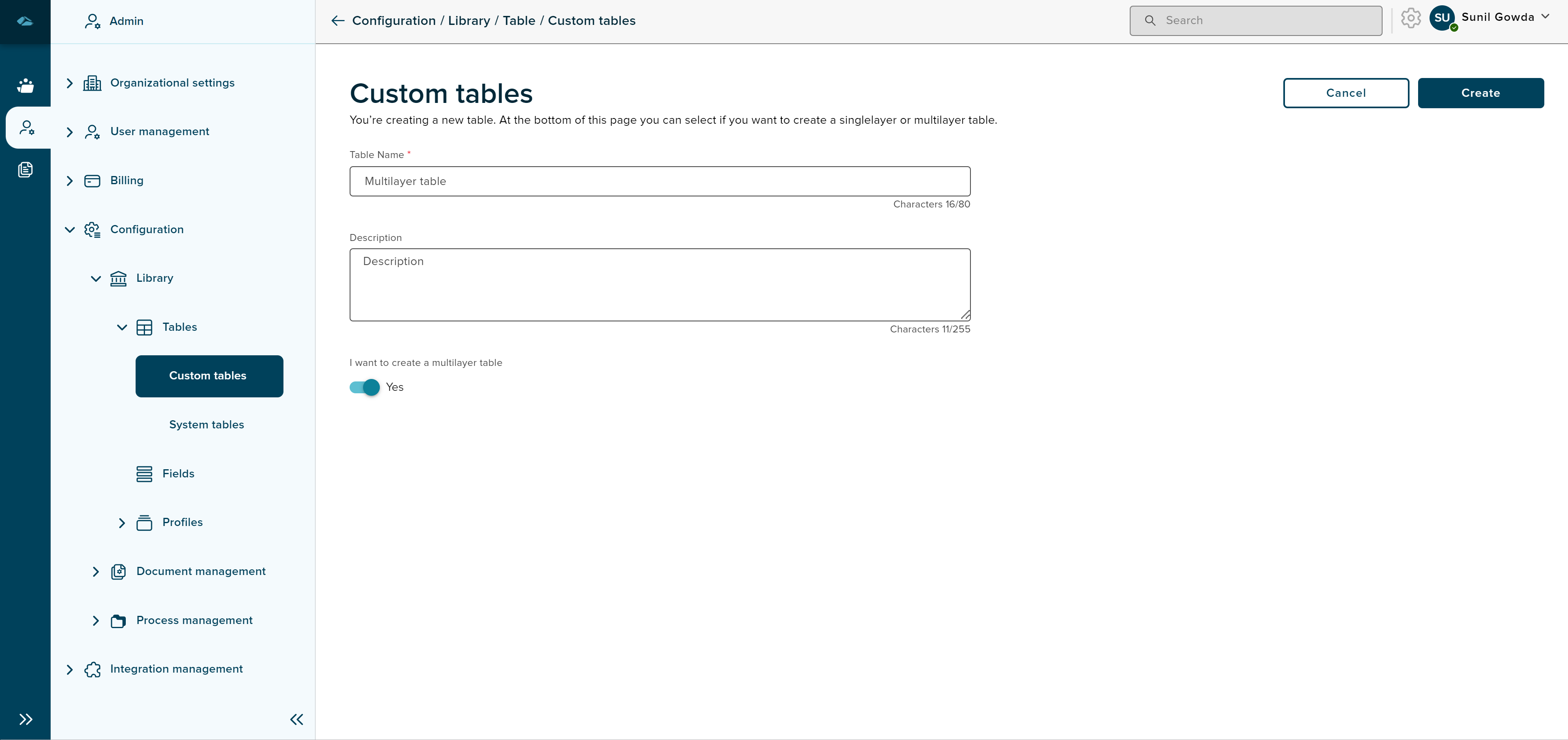 Creation of Custom Table | Decos Wiki